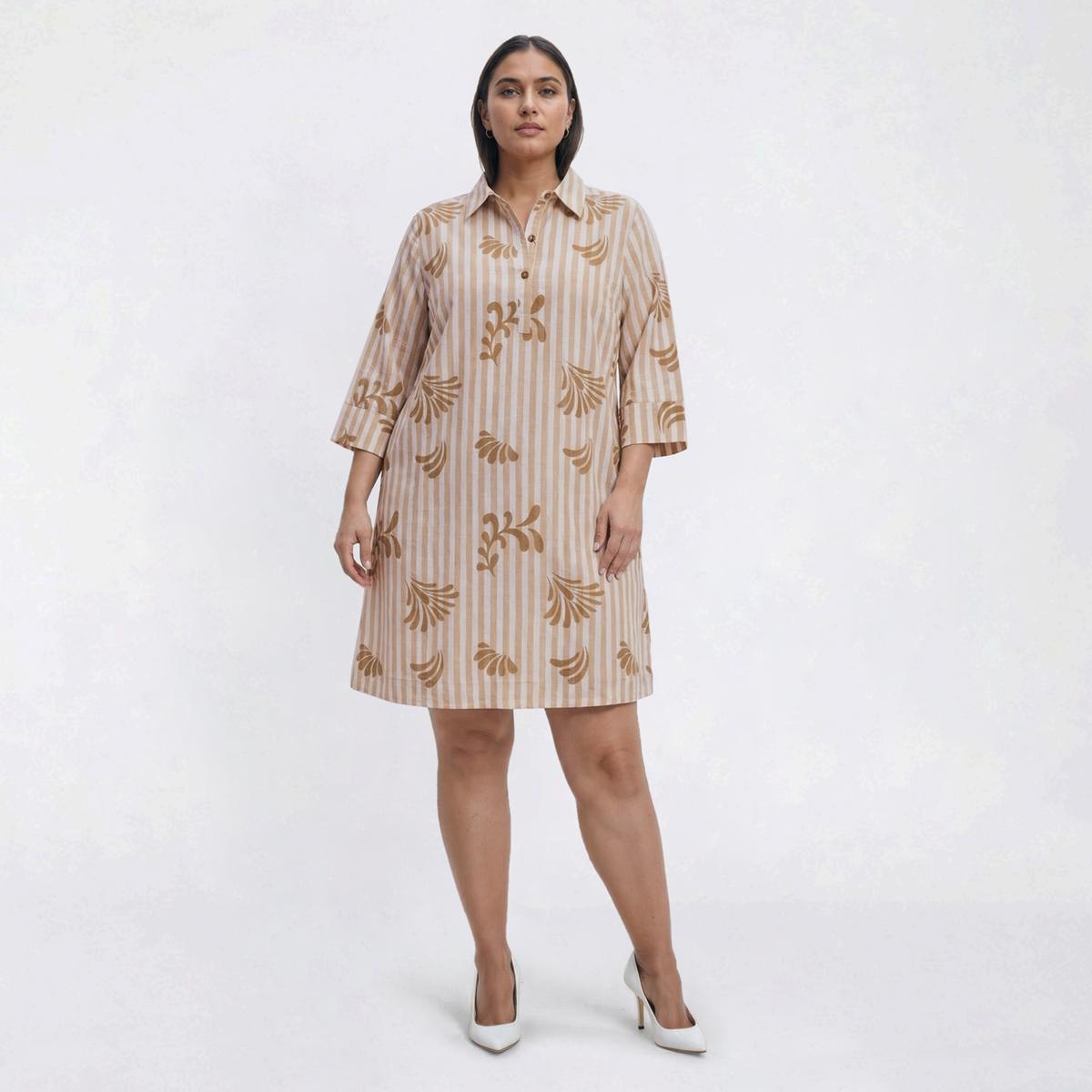 Click here for Plus Size Mlle Gabrielle Long Sleeve Coastal Strip... prices
